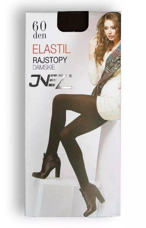 Grube beżowe rajstopy elastyczne Inez 60 den (pudełko) beige | Atrakcyjna