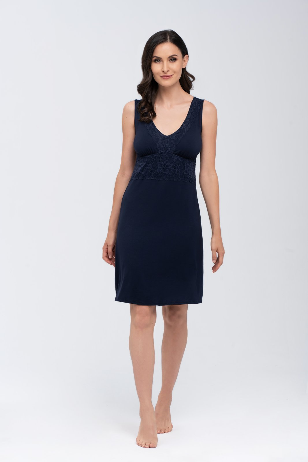 Koszula nocna na grubszych koronkowych ramiączkach Babella LOUISE ...