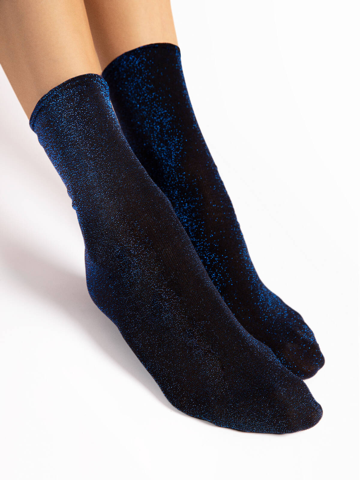 Luksusowe skarpetki z połyskiem Fiore BESTIE blue niebieski | Atrakcyjna